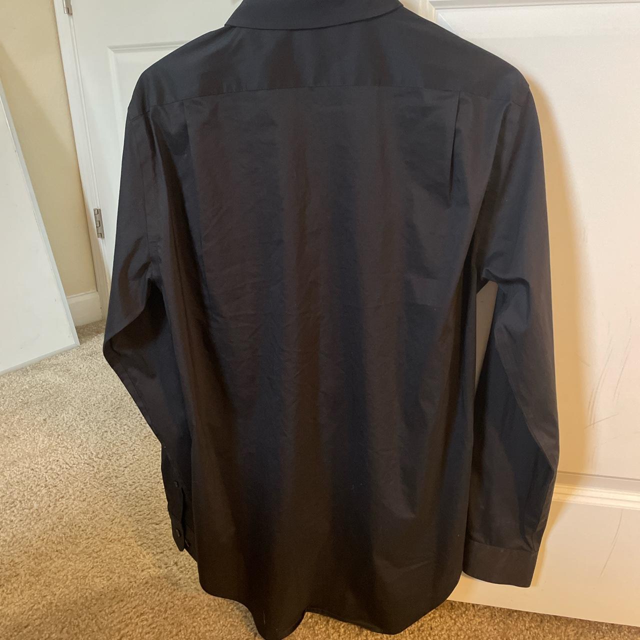 S GEORGE Classic-fit Dress Shirt, deep black, breast... - Depop