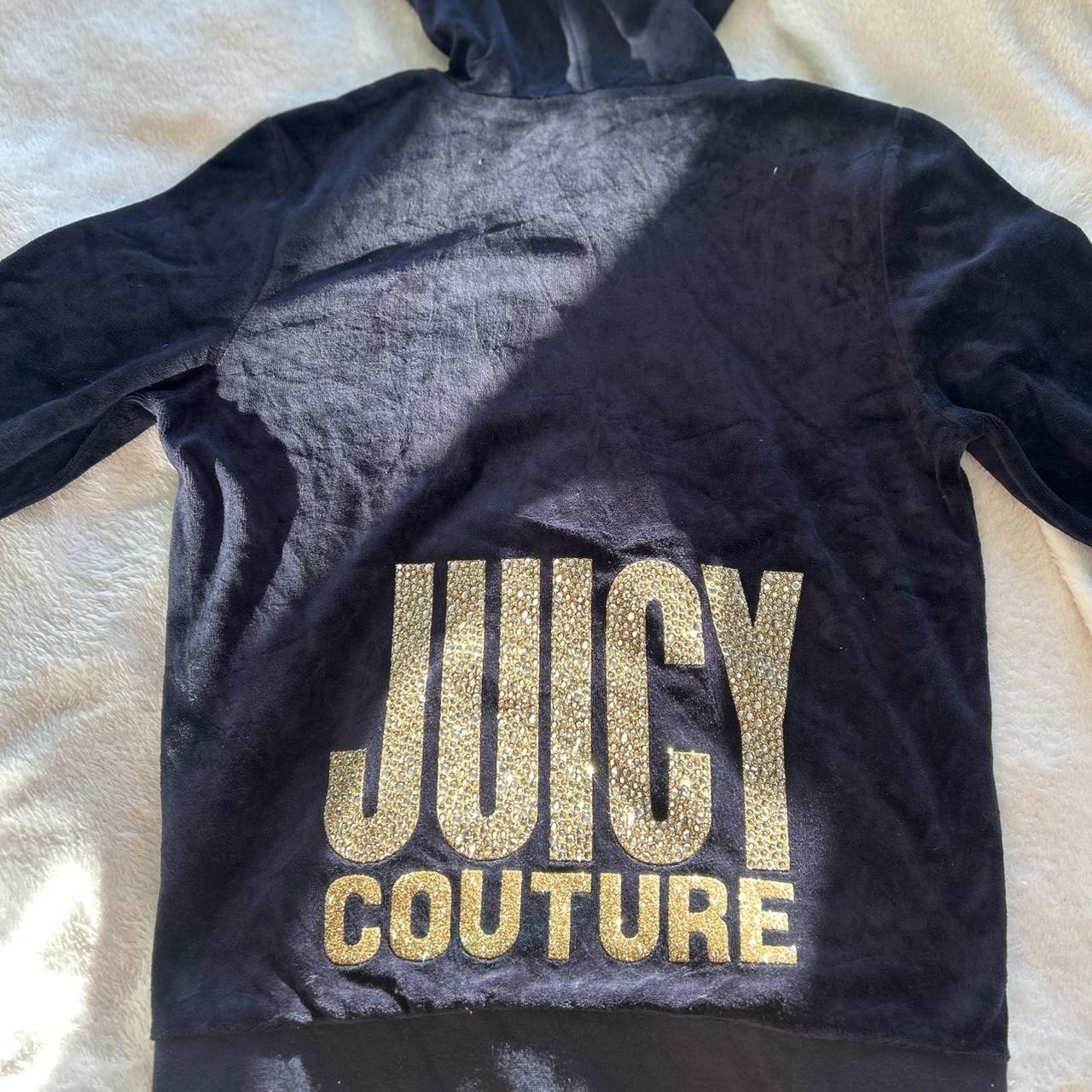 Navy Juicy Couture velour zip-up hoodie #y2kfashion | Depop