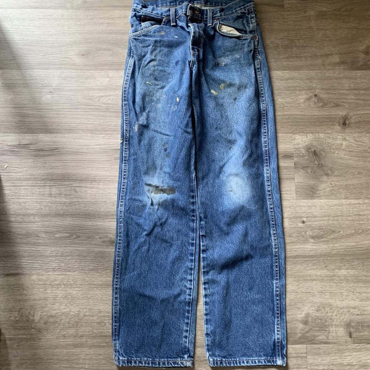 Dickies Men's Blue and Red Jeans | Depop