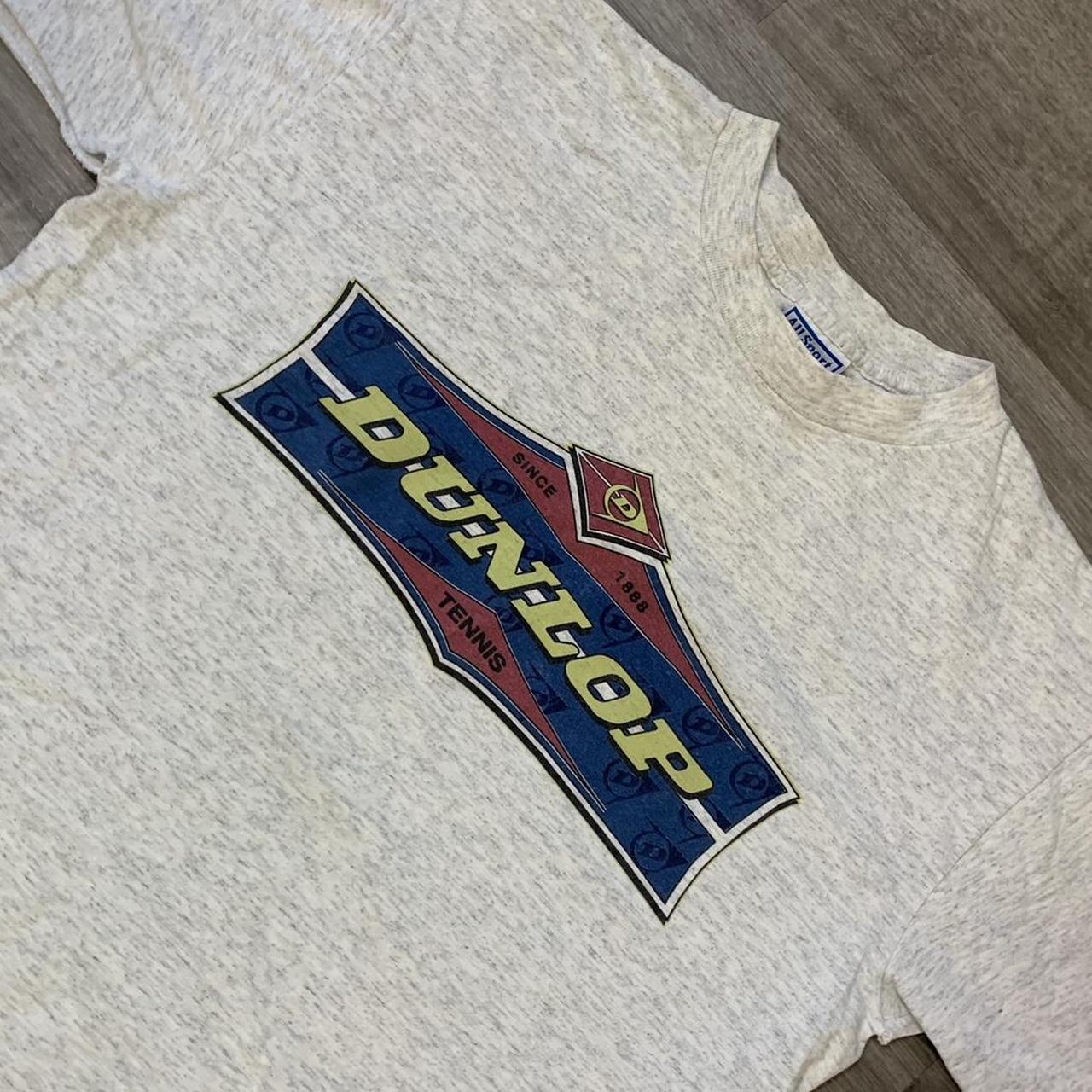 Single Stitch Dunlop Tennis Tee Made In USA Vintage... - Depop