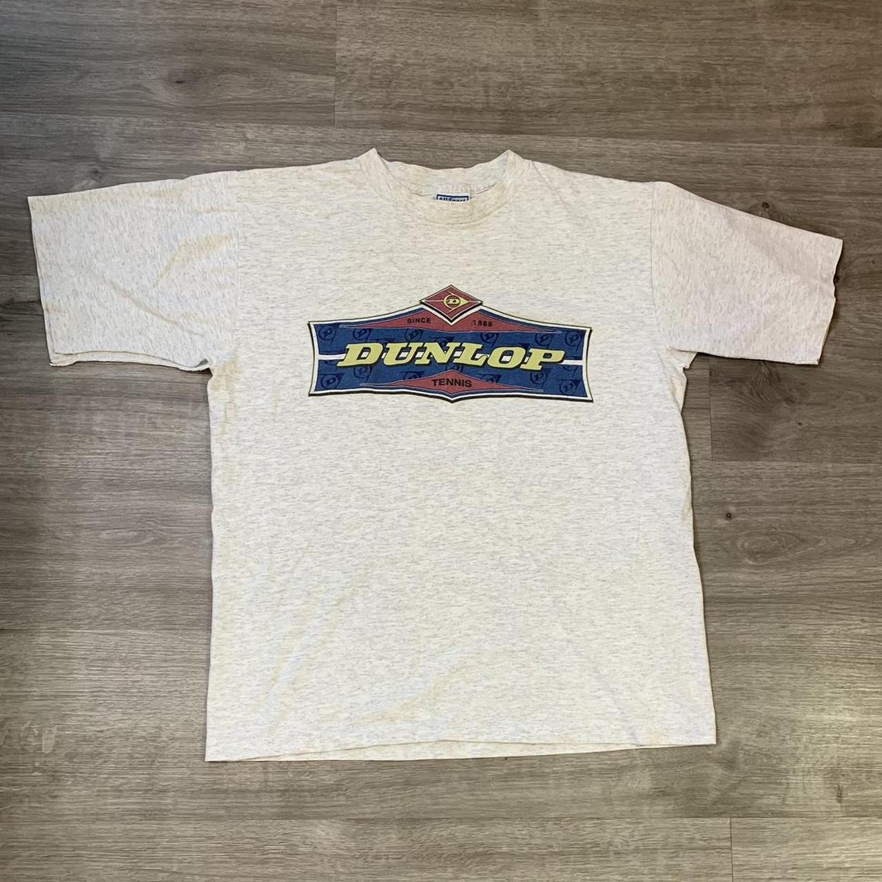 Single Stitch Dunlop Tennis Tee Made In USA Vintage... - Depop