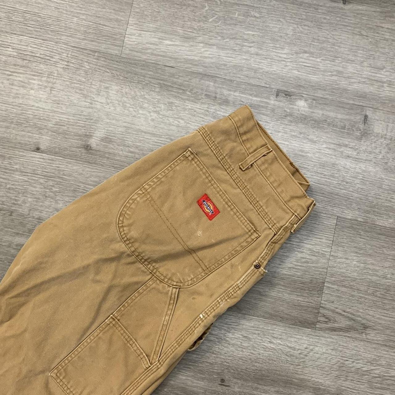 beautiful vintage dickies pants 34x32 red tag beige... - Depop