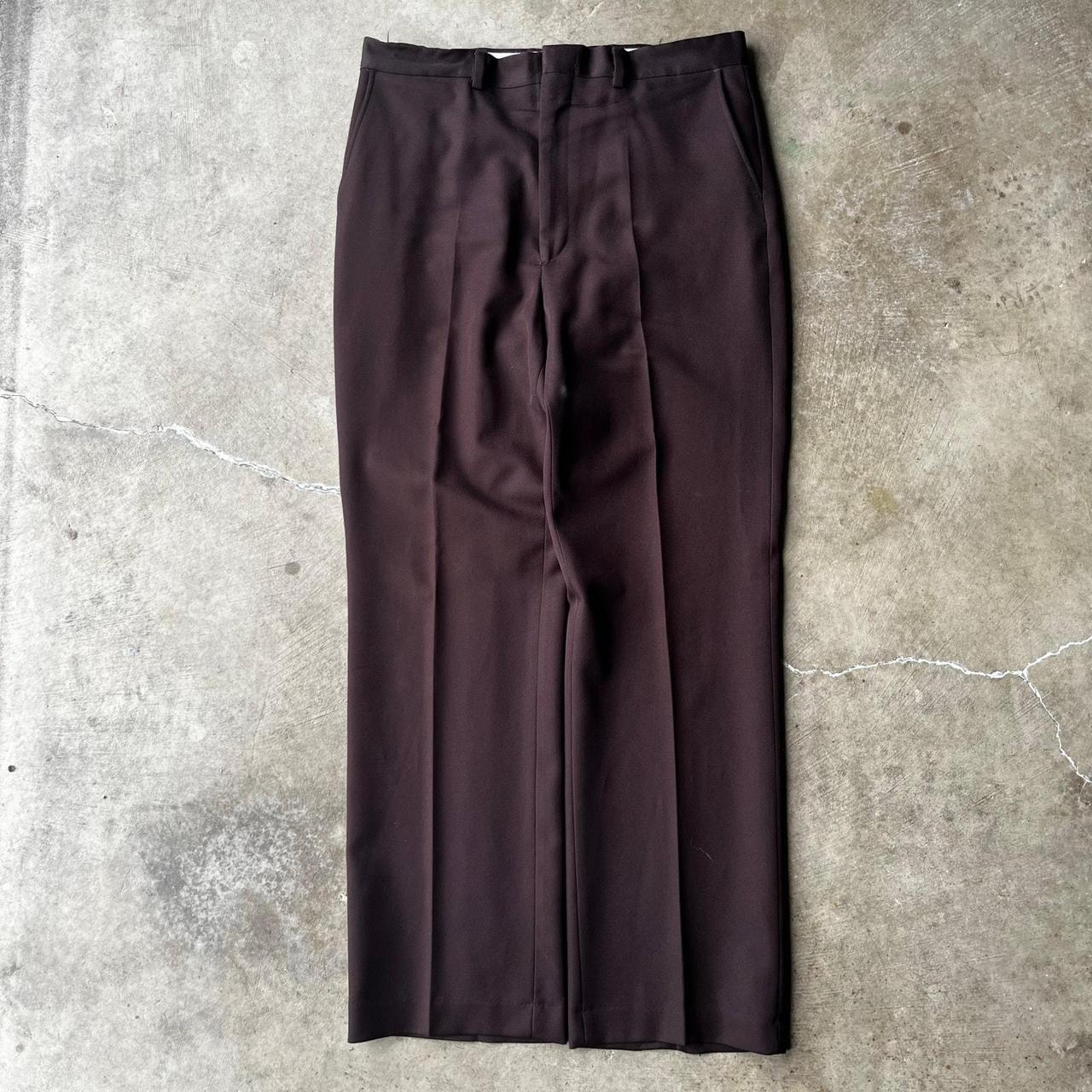 VINTAGE 80S BROWN TROUSER PANTS 36X32 beautiful... | Depop