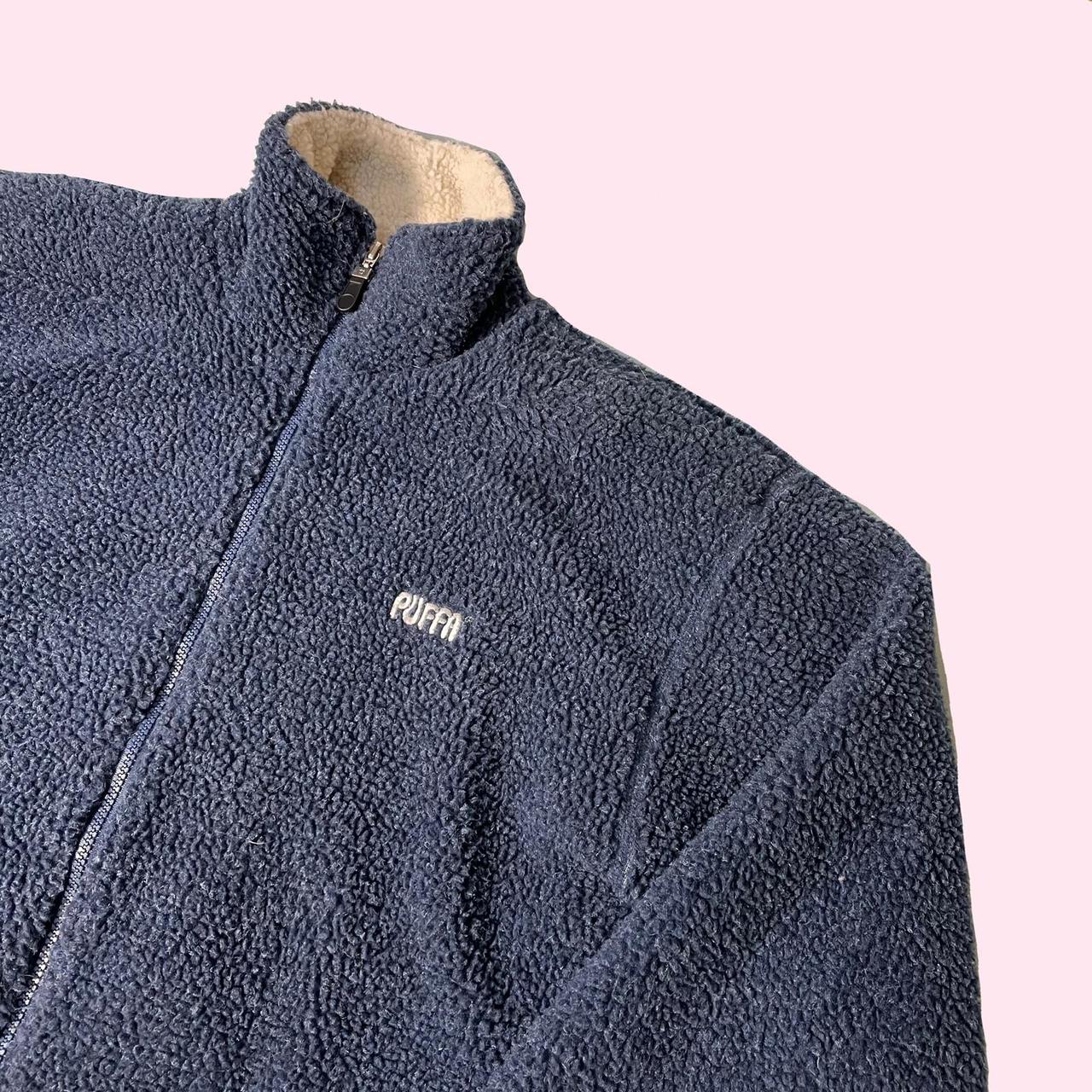 💙 Vintage Soft Fuzzy Chunky Navy Blue PUFFA Teddy... | Depop