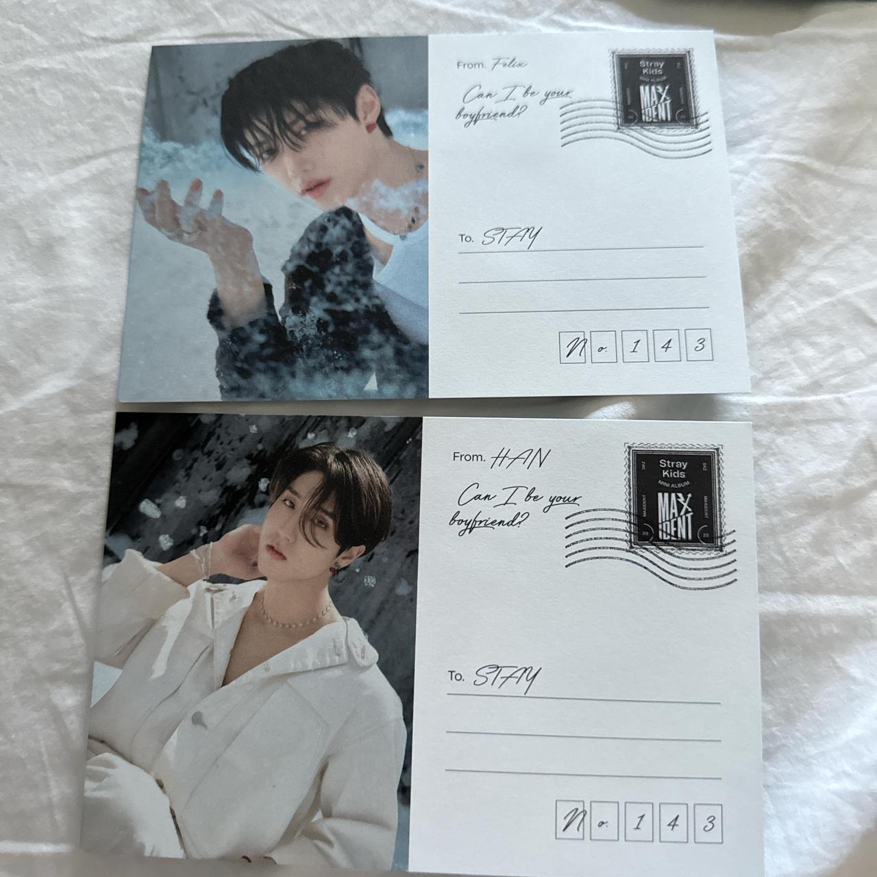 Maxident stray kids Han and Felix postcards Let me... - Depop