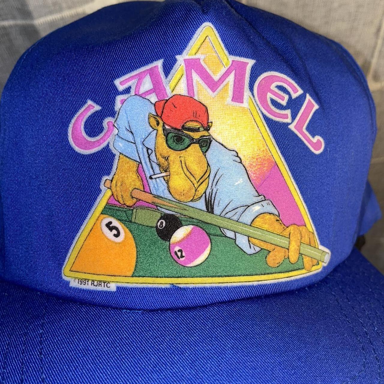 1991 camel pool hat. Logo is velvet material. Like new - Depop
