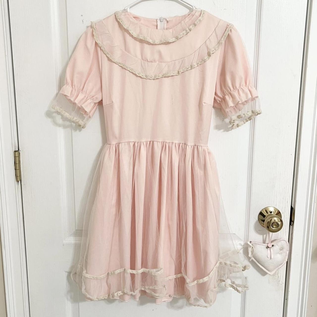 ˚ ༘♡ frilly pastel pink dress 🧁 lots of ruffles and... - Depop