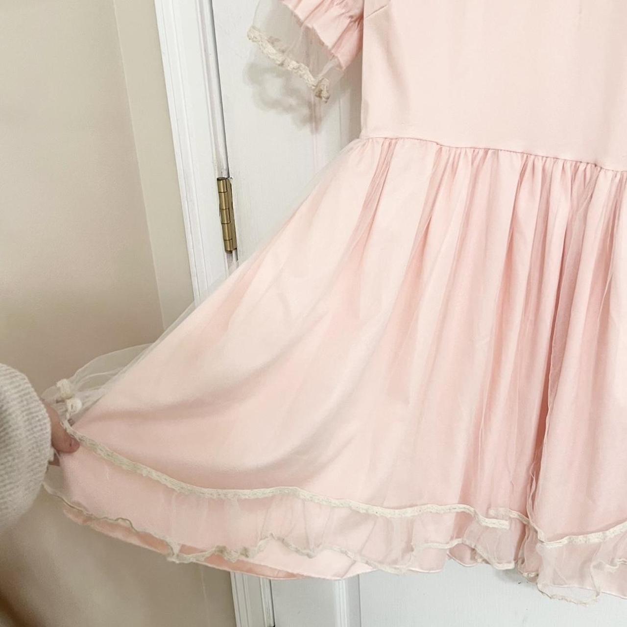 ˚ ༘♡ frilly pastel pink dress 🧁 lots of ruffles and... - Depop