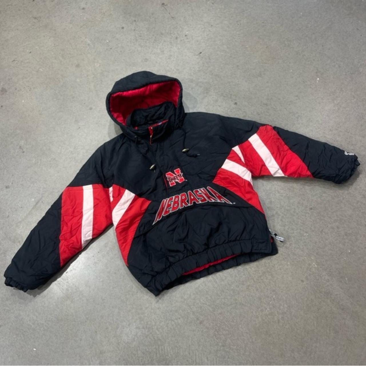 Vintage Nebraska Starter Puffer Jacket Size... - Depop