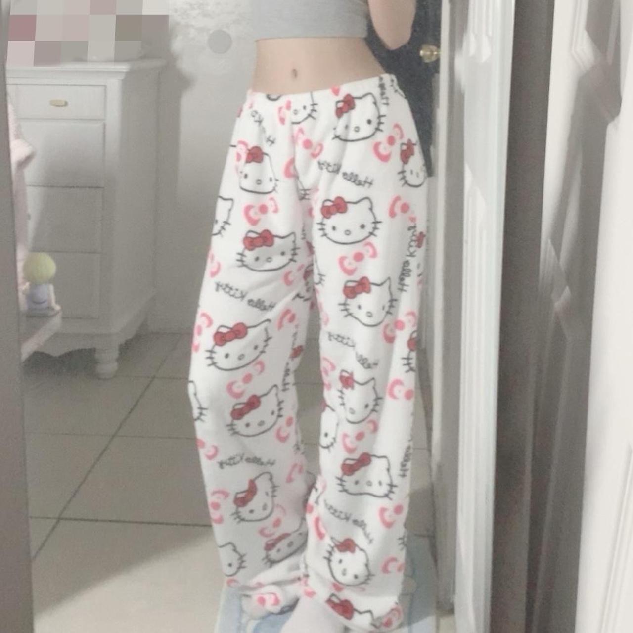 White Hello Kitty pj pants 🎀 🌿supper soft... | Depop