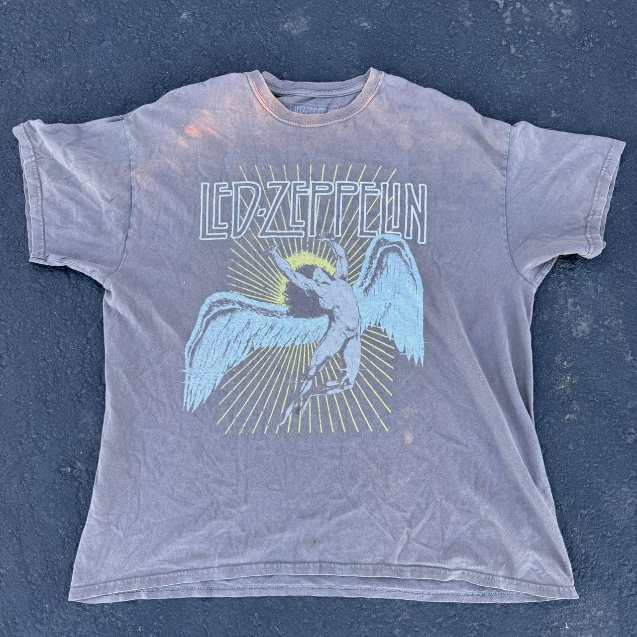 LED ZEPPLIN WASHED TEE LARGE #band#vintage#washed#tee - Depop
