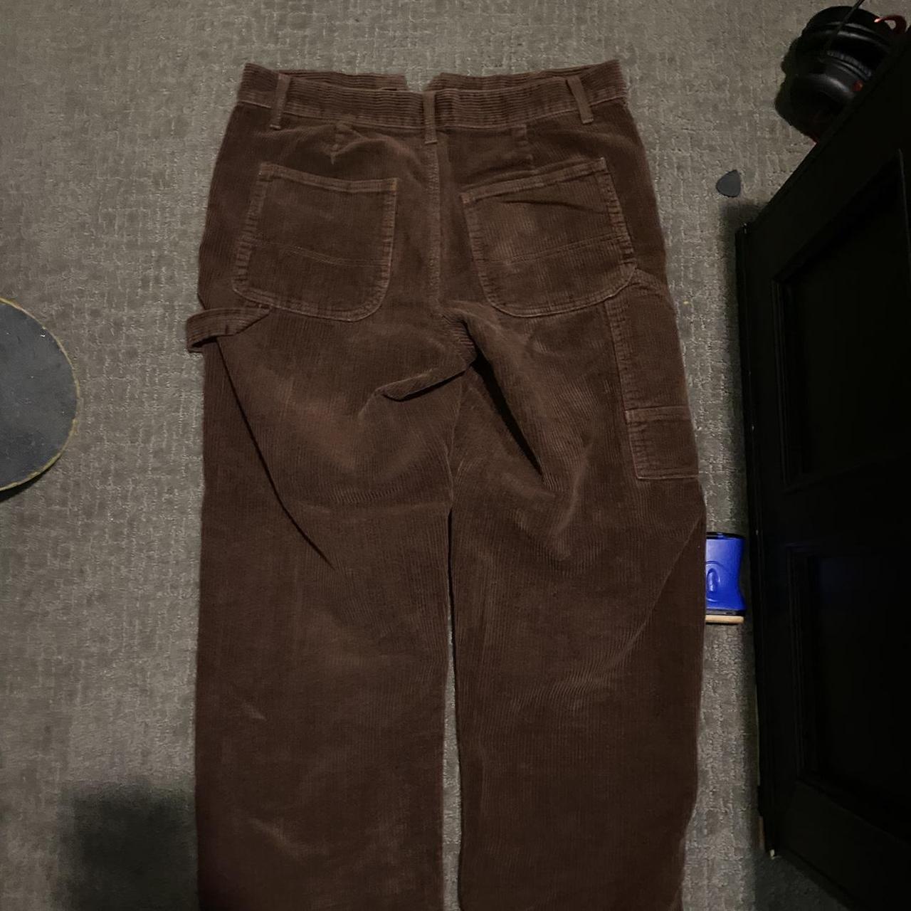Brown corduroy Rsq baggy loose fit utility pants... - Depop