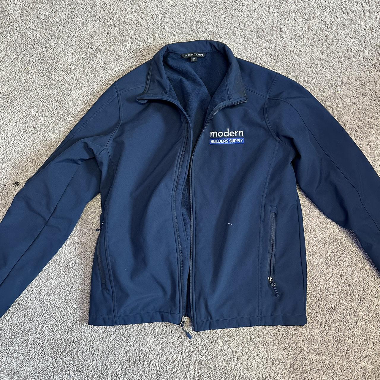 Navy Blue Work Coat Cotton, Size Medium #navycoat... - Depop