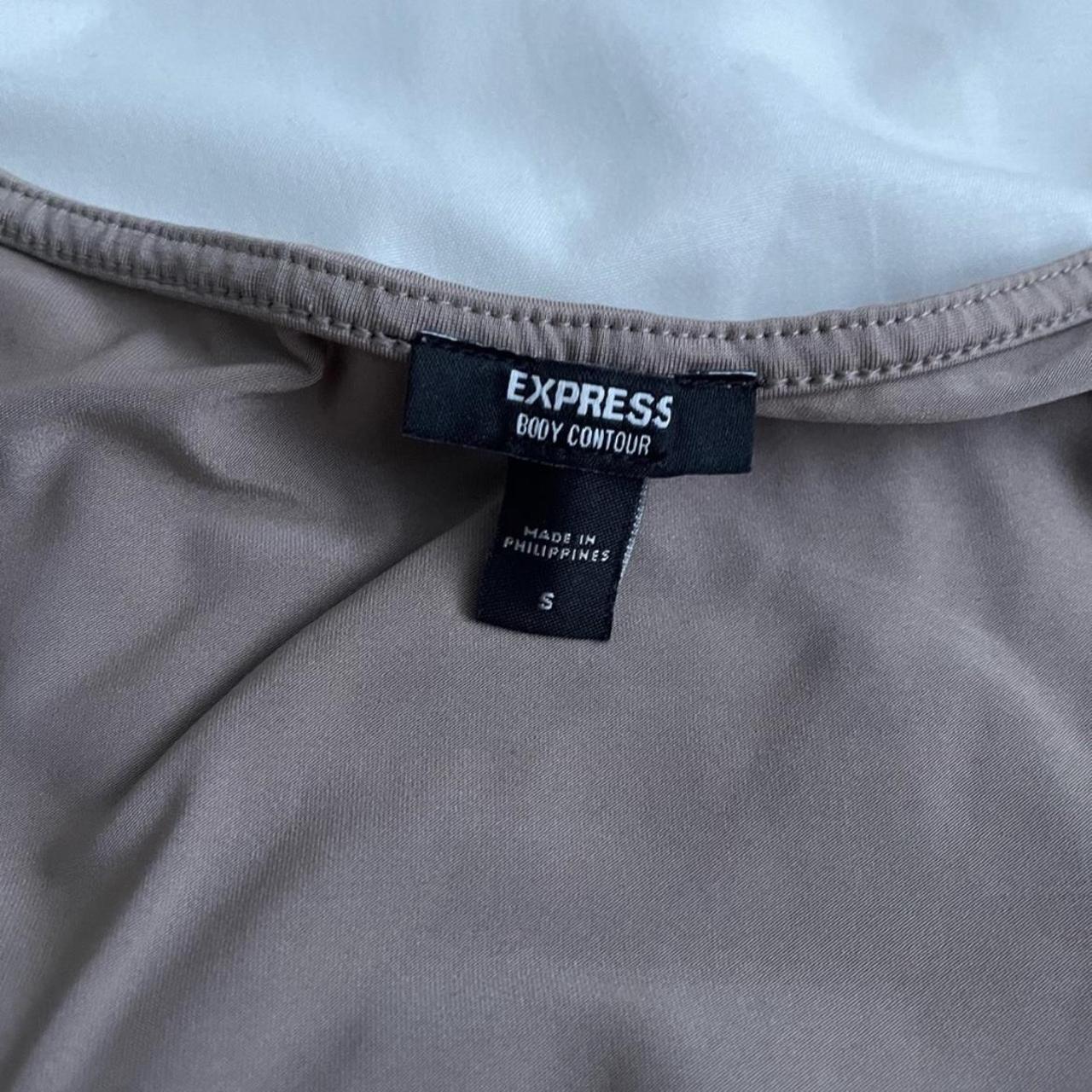 express body contour nude bodysuit hugs the... - Depop