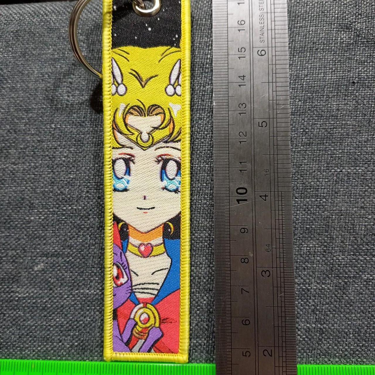 Anime double Sided Embroidered Keyring keychain... - Depop