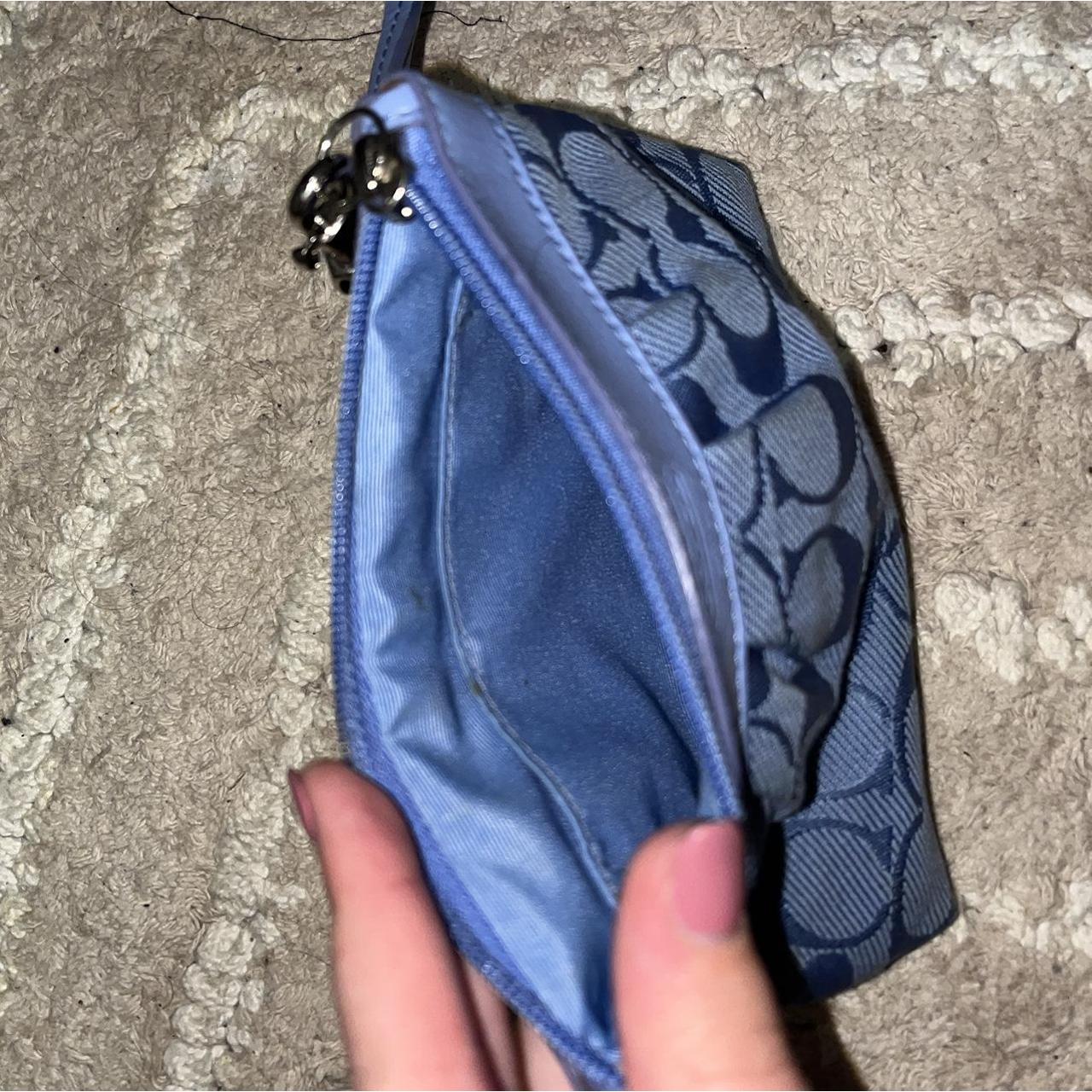 light blue coach wristlet, small and fits cards and... | Depop