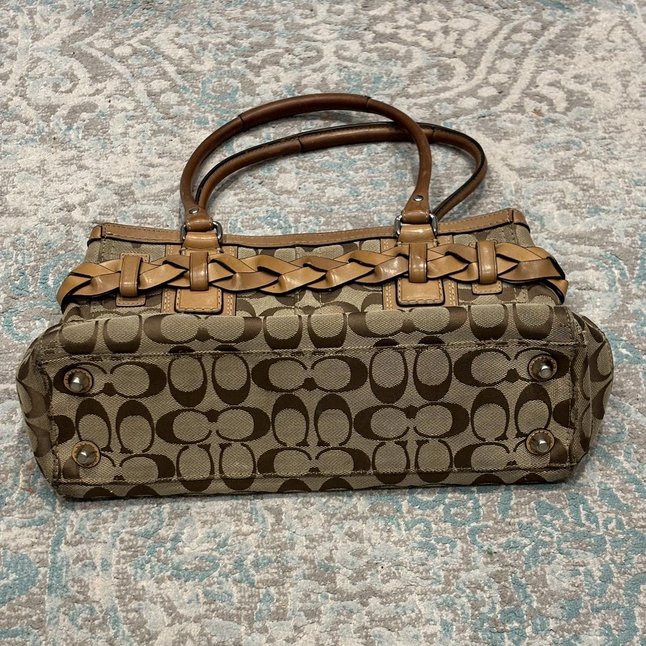 Vintage Coach Hampton Signature Monogram Tan braided... | Depop