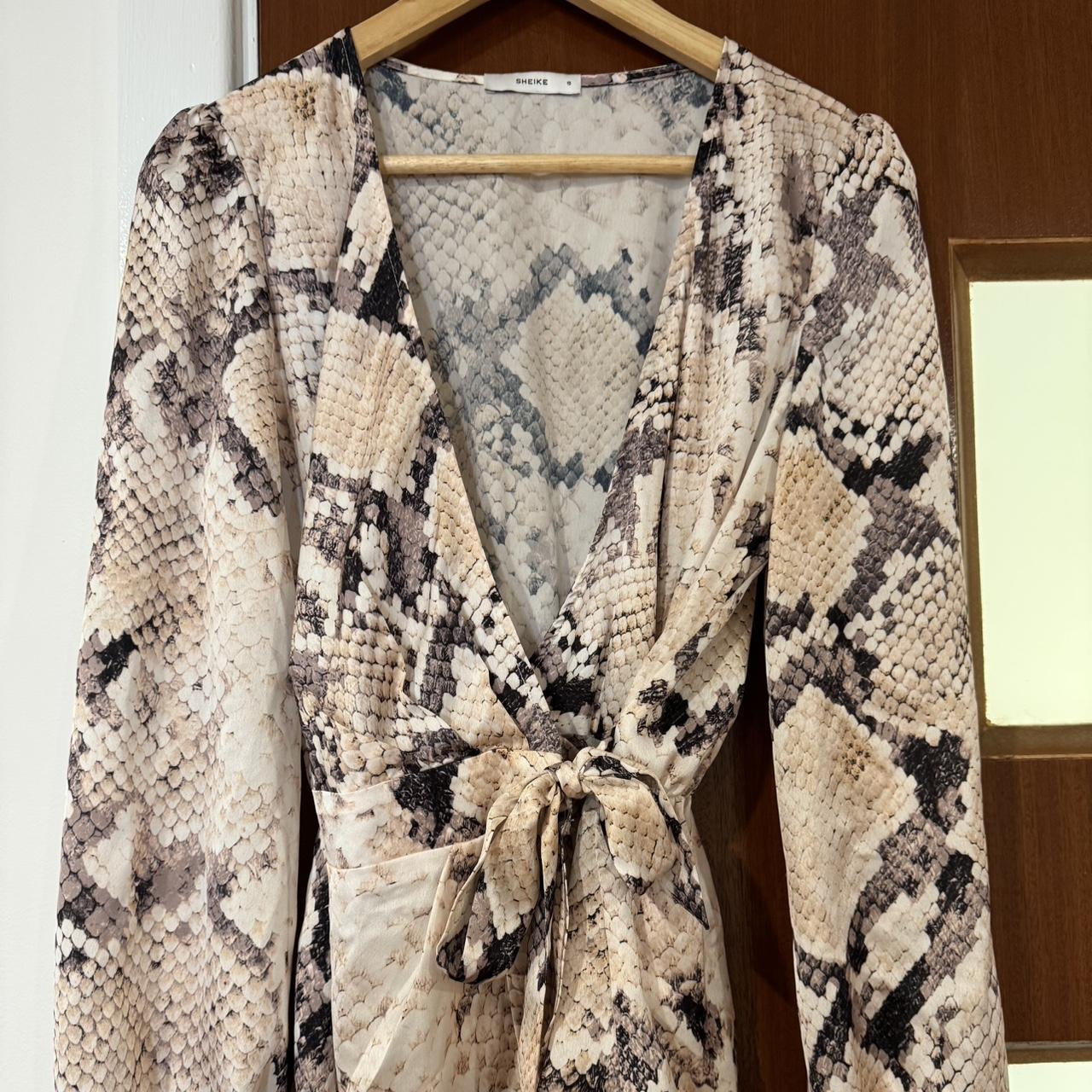 Sheike wrap top Snake print Size 10 Excellent... | Depop