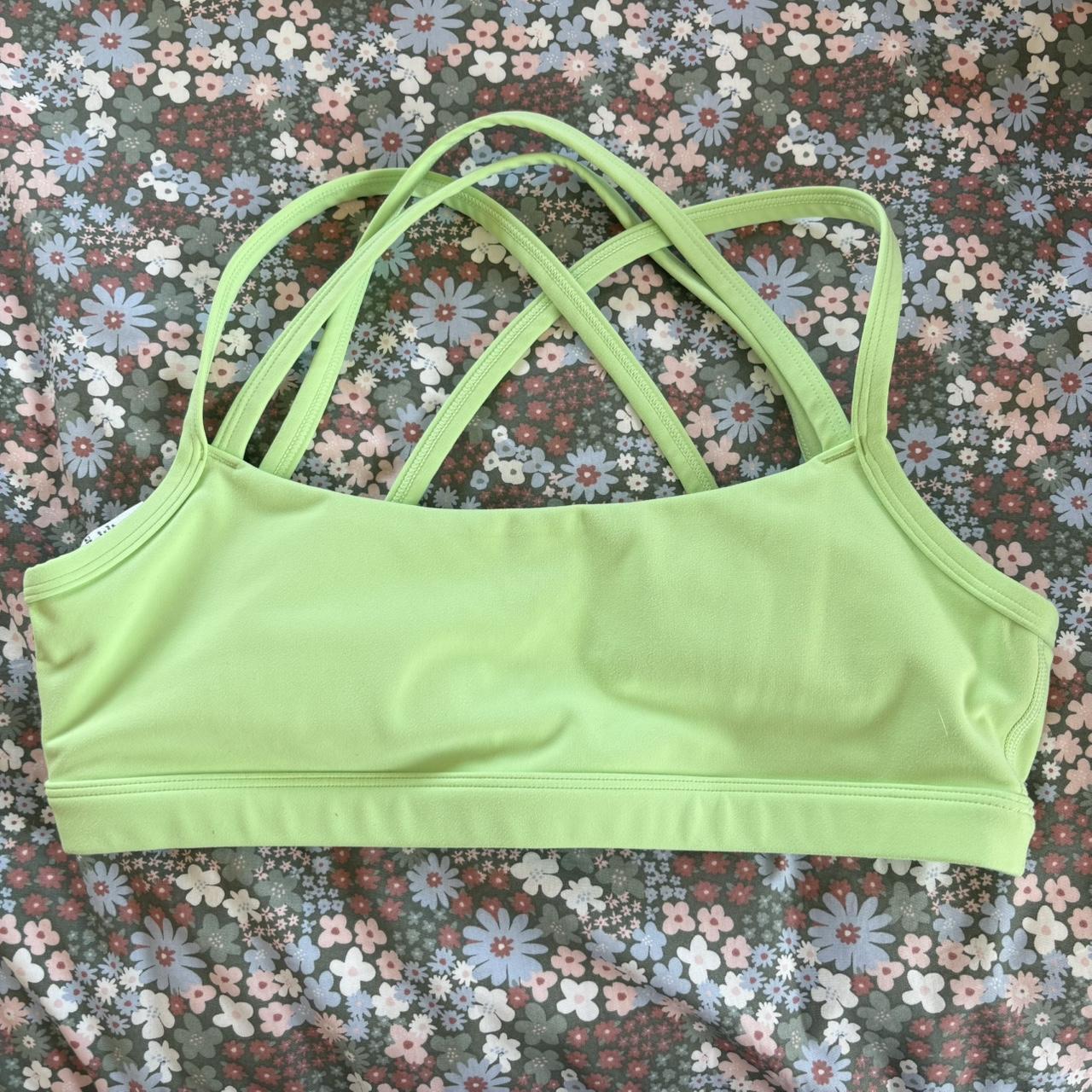 LSKD Bree Masters Velocity Sports Bra - Pastel Lime... | Depop