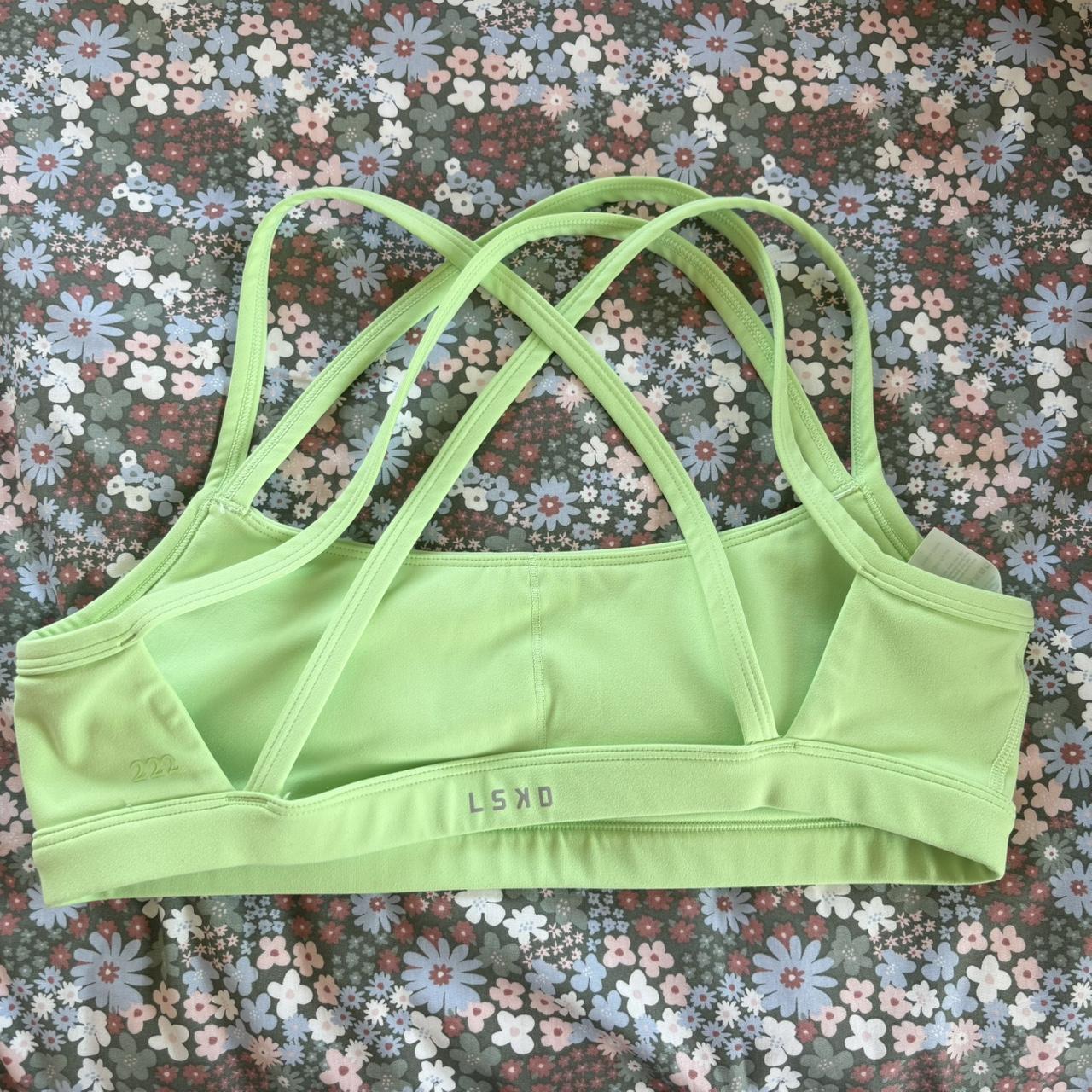 LSKD Bree Masters Velocity Sports Bra - Pastel Lime... | Depop