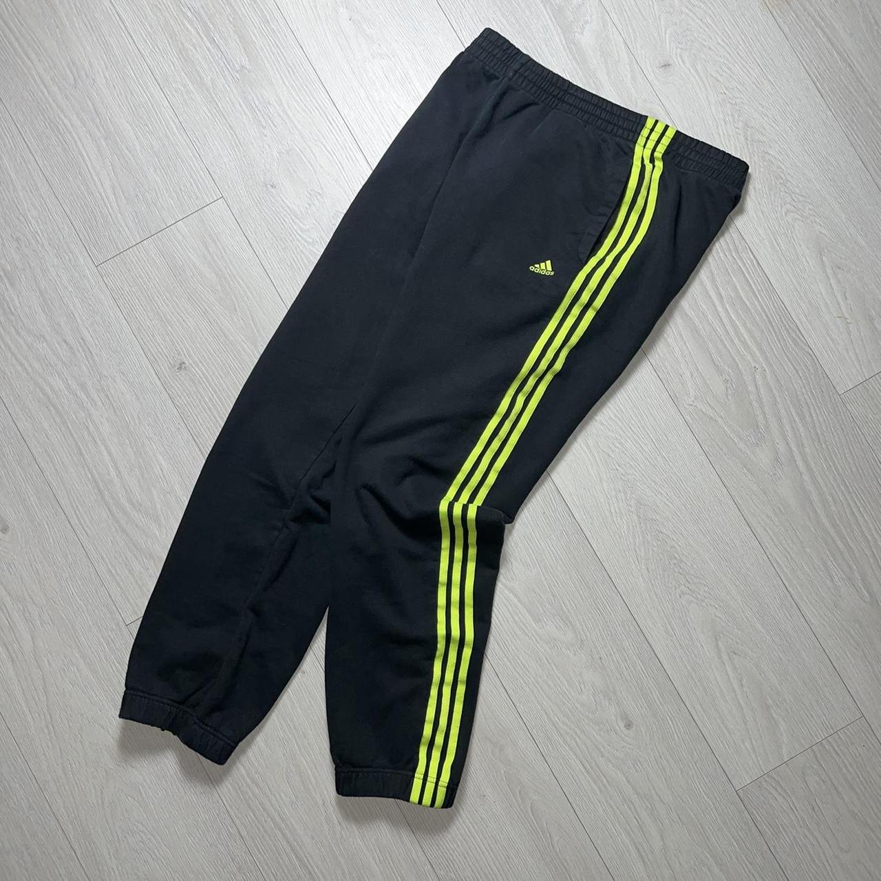 00s Black Adidas Tracksuit Bottom Joggers - baggy... - Depop