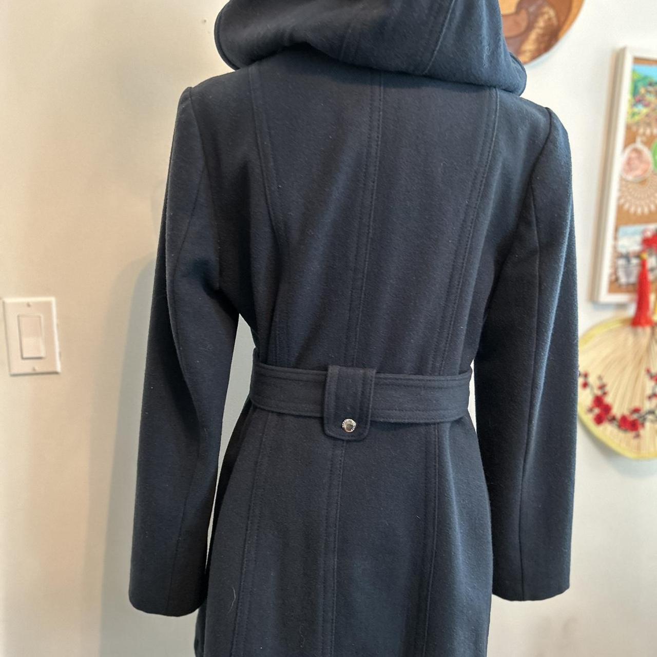 Espirit wool hooded belted jacket. Silver snaps and... - Depop