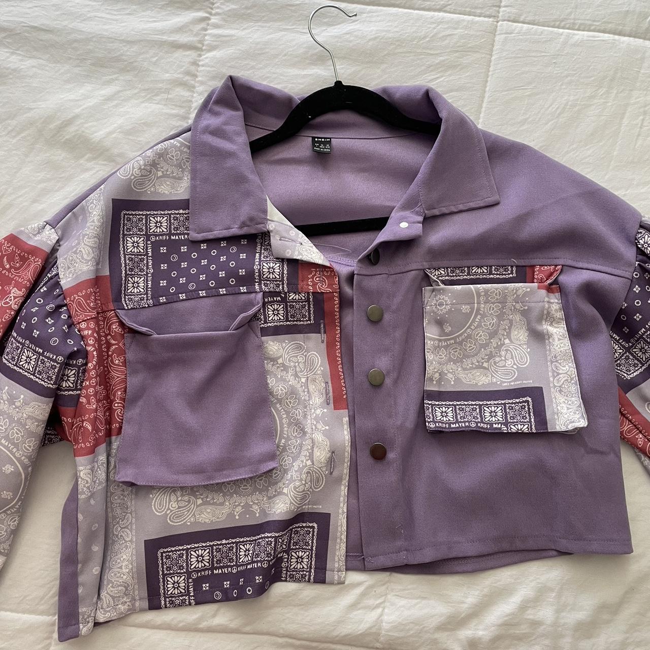 SHEIN Women's Purple and Red Jacket | Depop