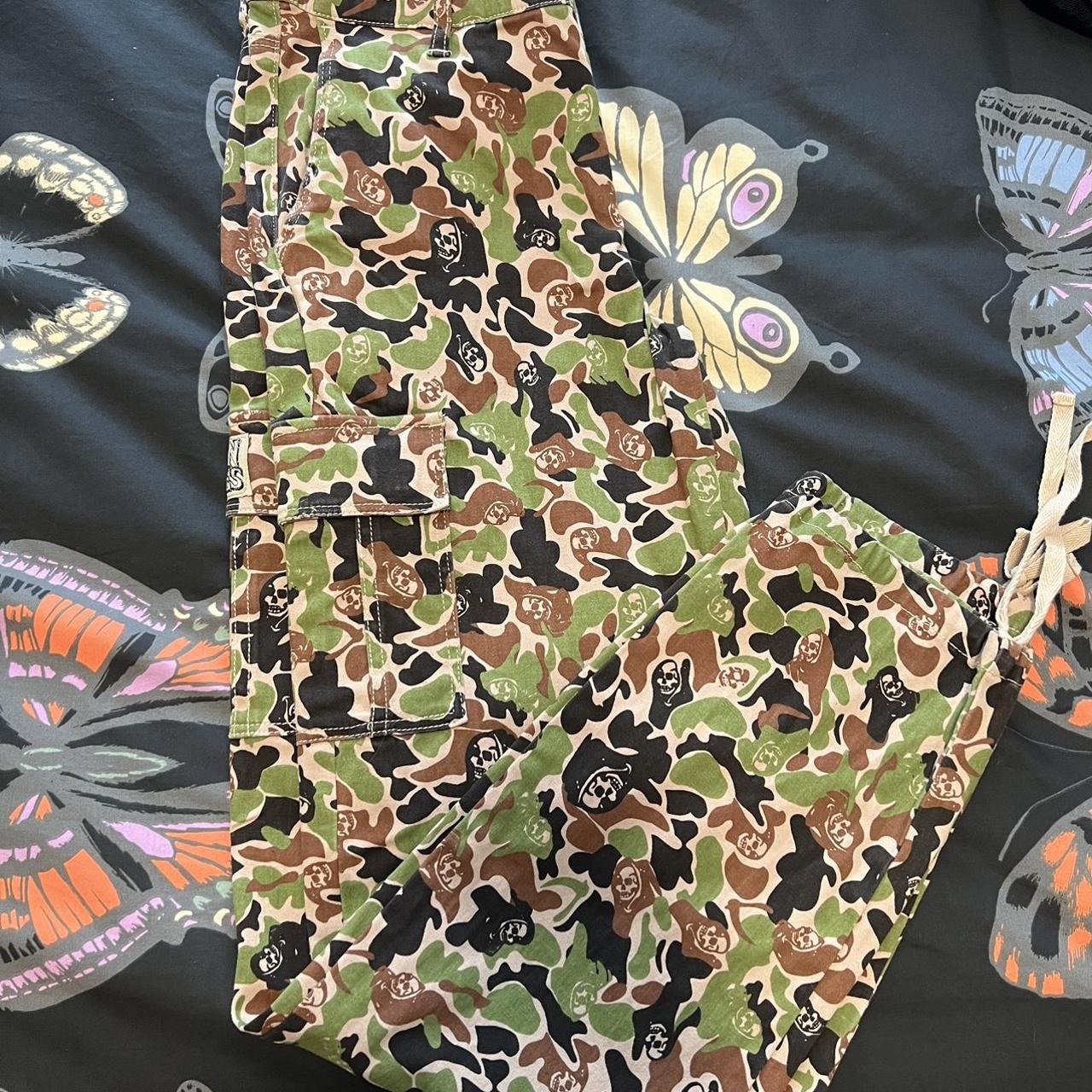 Broken promises camo cargo pants Size 1 Worn a... - Depop