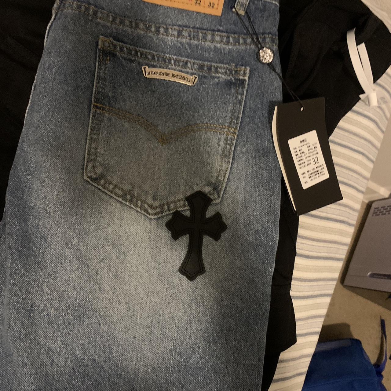 Cross jeans with words and cross buttons Worn like... - Depop
