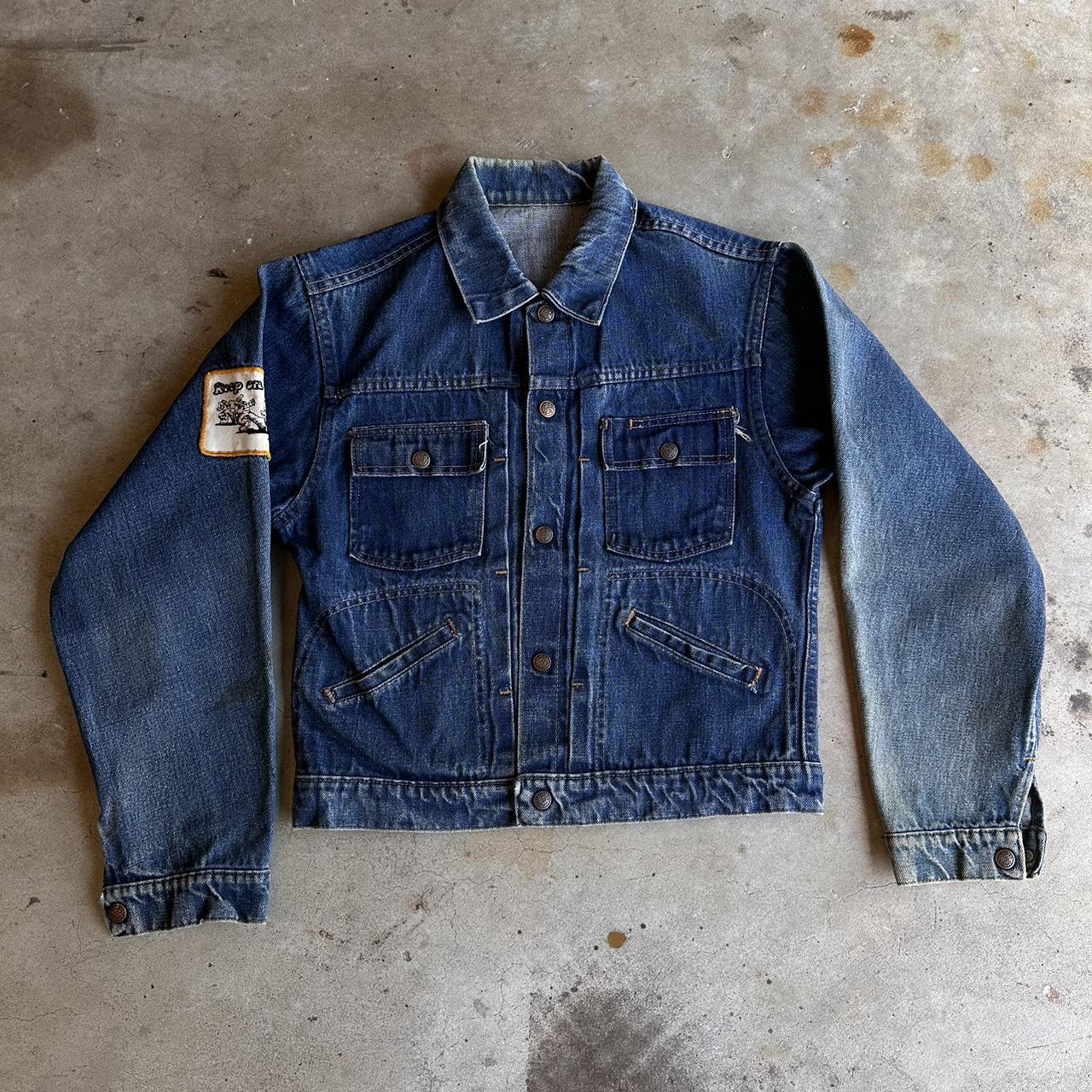 1960s 60s madewell sanforized denim jacket with... - Depop