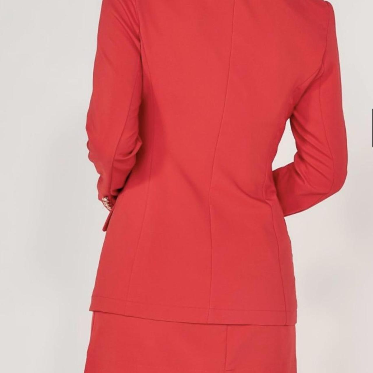 Fitted blazer with gold button detail. High waisted... - Depop