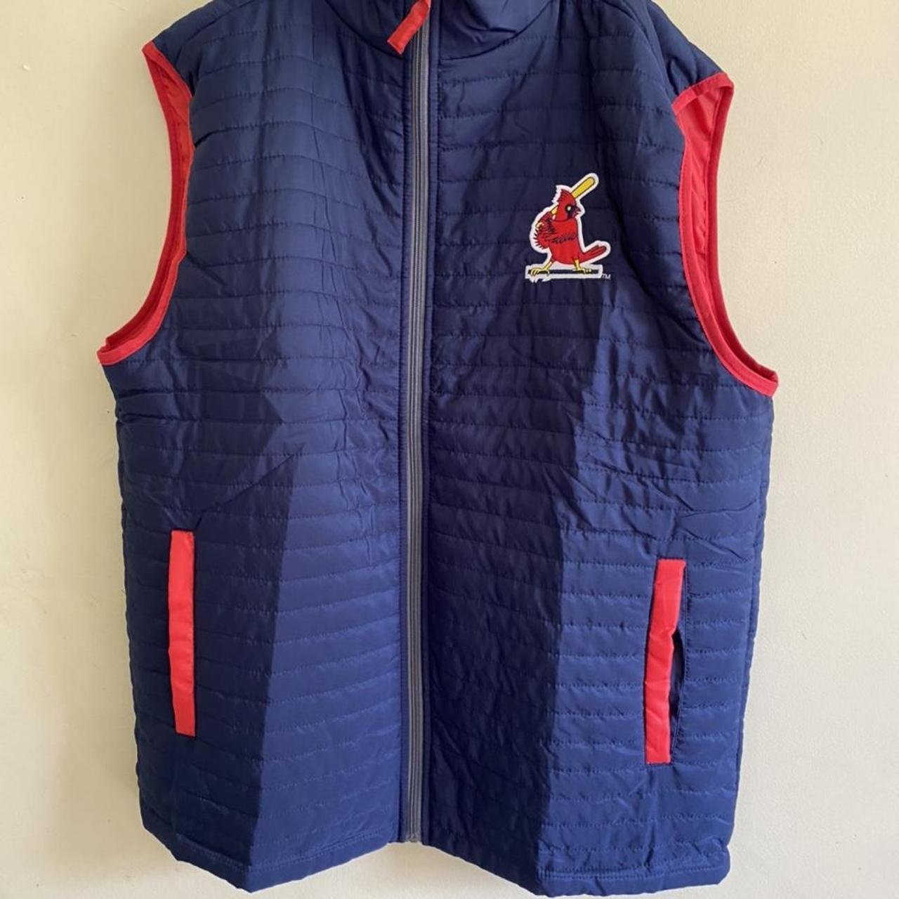 ST. LOUIS CARDINALS ADULT PUFFY VEST NAVY BLUE SGA... - Depop