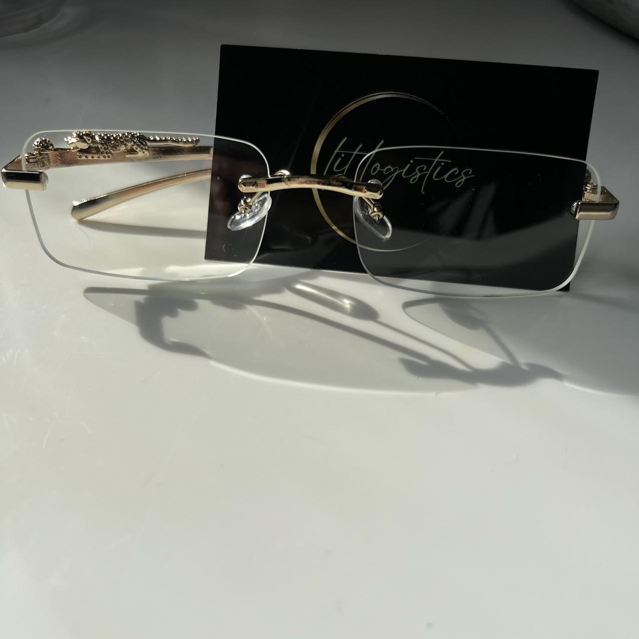 Clear rimless sunglasses / Cartier style x 20... - Depop