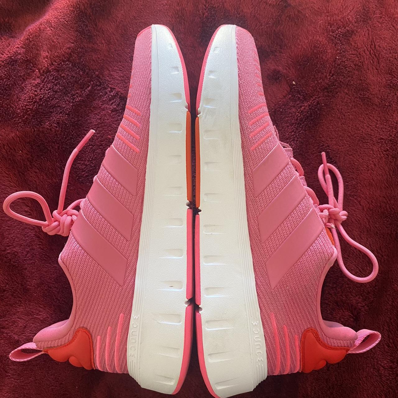 Pink Adidas running shoes never worn size 8 1/2 women - Depop