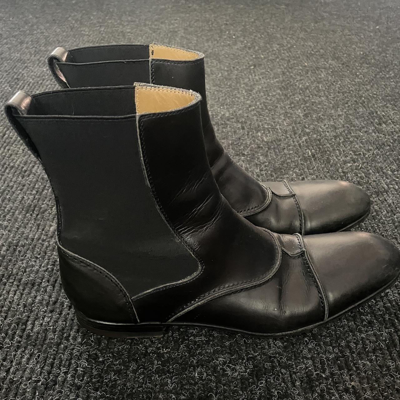 Ysl Saint Laurent black leather Chelsea Size 42... - Depop