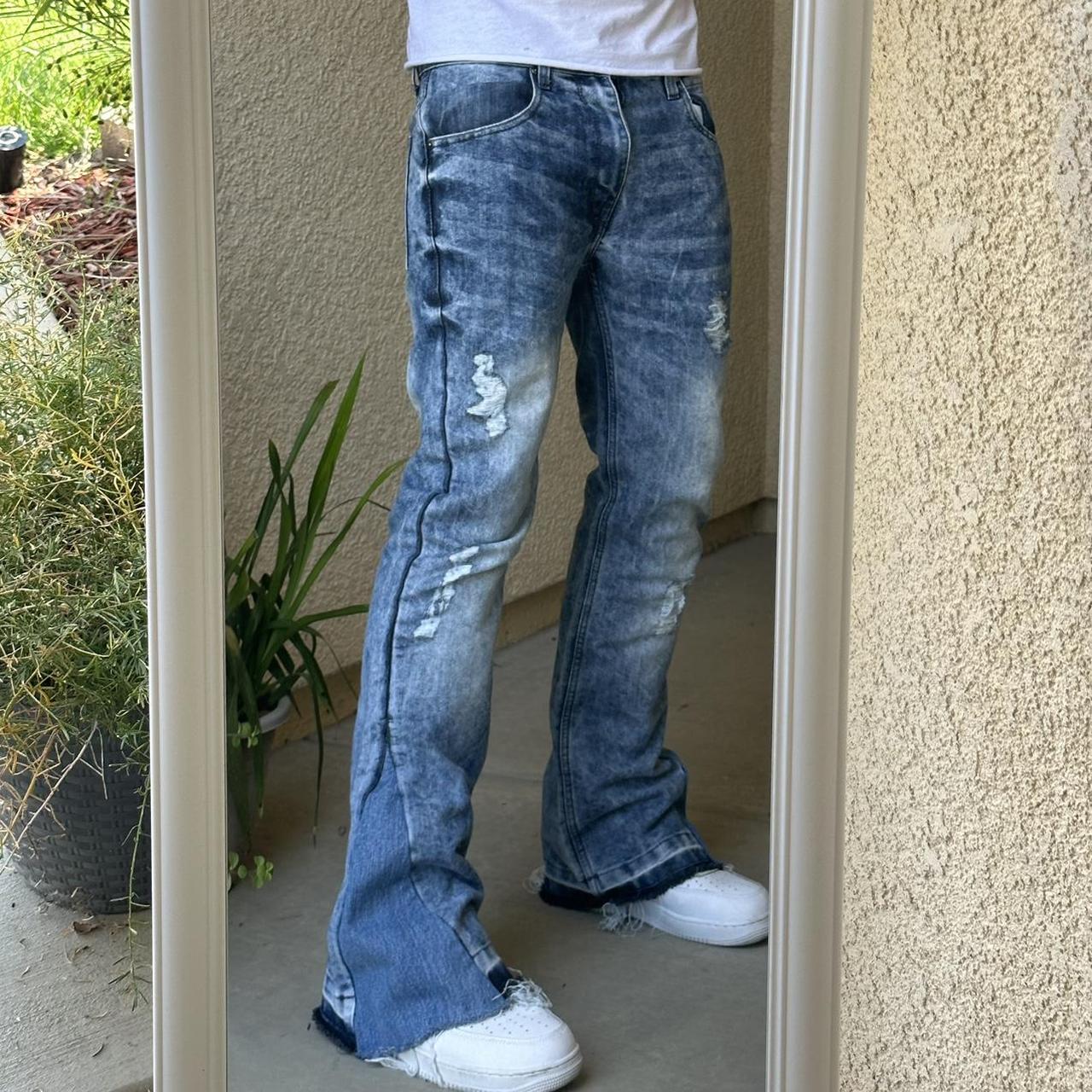 Custom Flared Denim Pants Can’t get these anywhere... - Depop