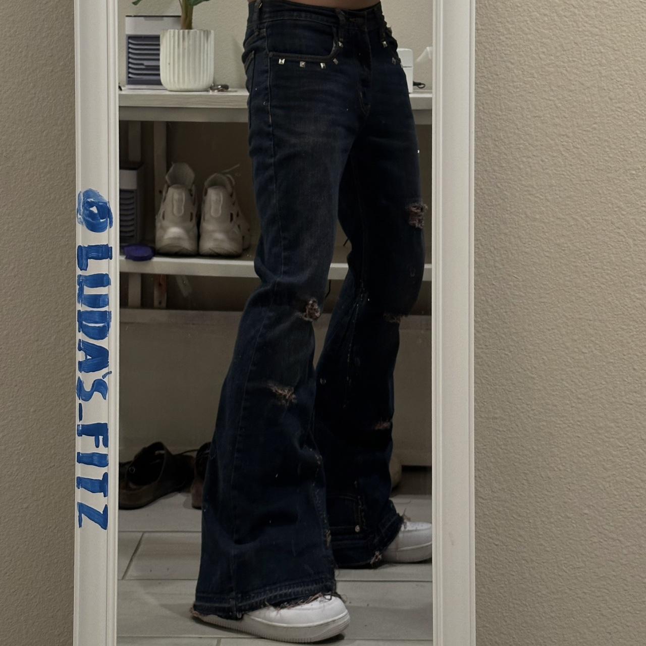 Custom Flared Denim Pants Size 32x32 with 13in leg... - Depop