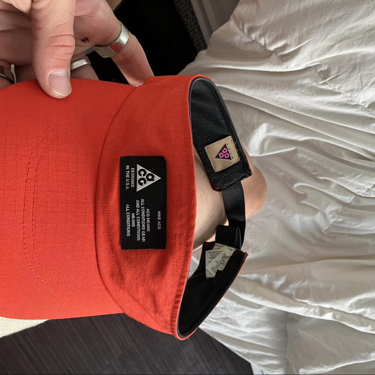 Nike ACG red + pink runners cap w/ removable... - Depop