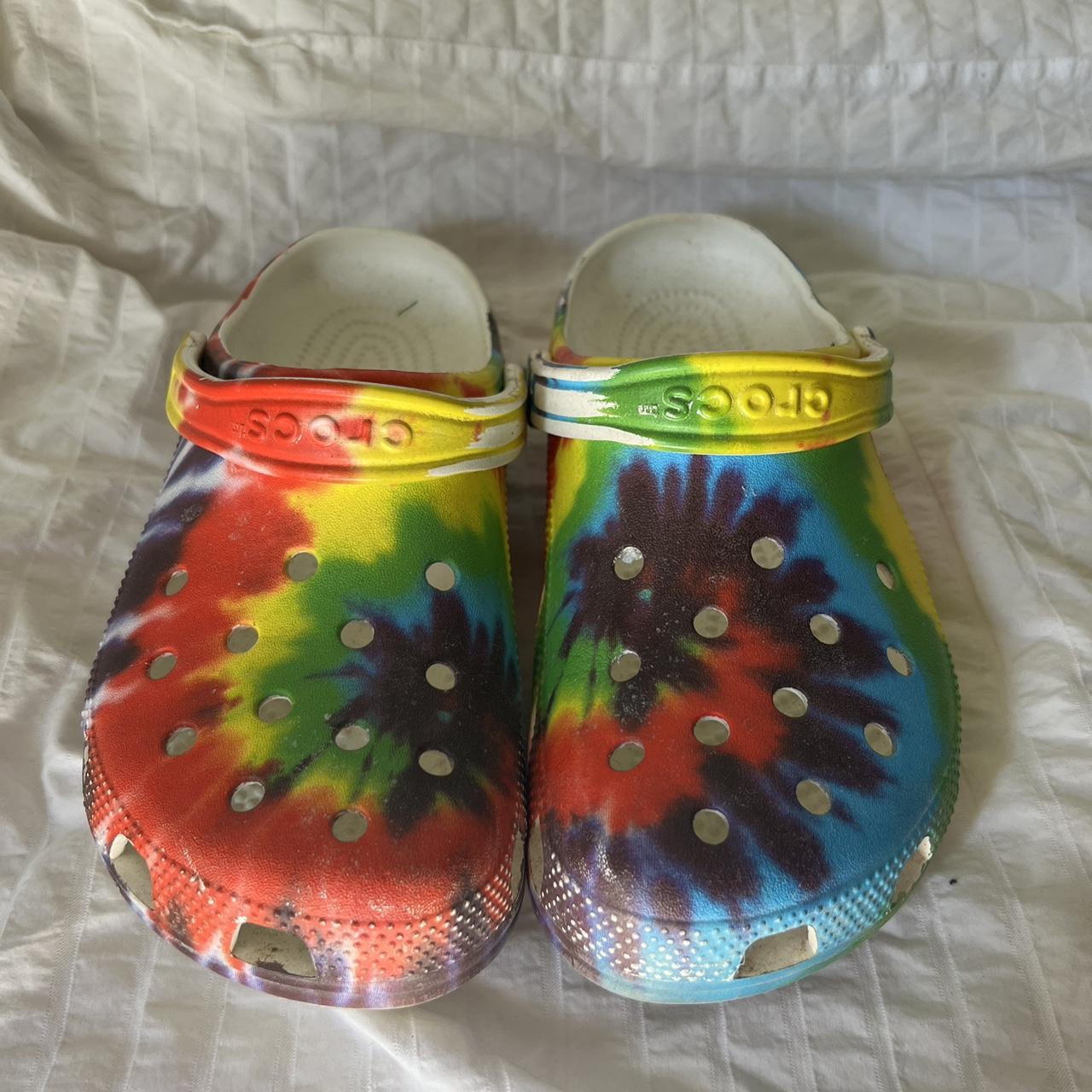 Crocs Rainbow Size 8 Good condition - Depop