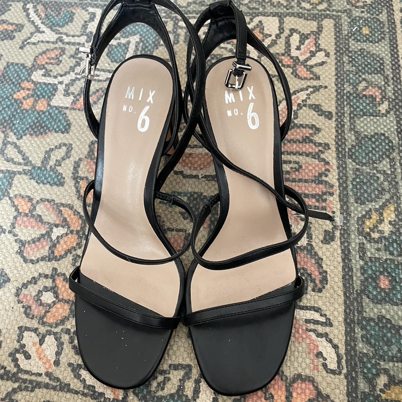 black strappy heels 3 inch heels retail was $60,... - Depop