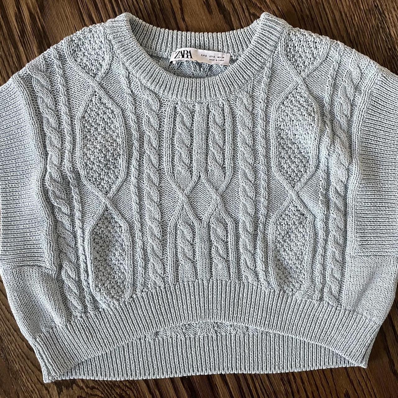 very cropped blue sweater vest - Depop