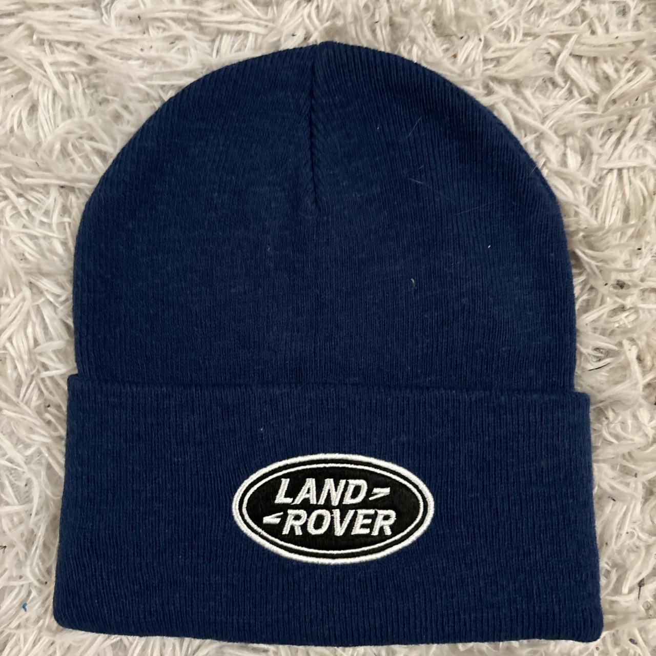 navy land rover beanie - Depop