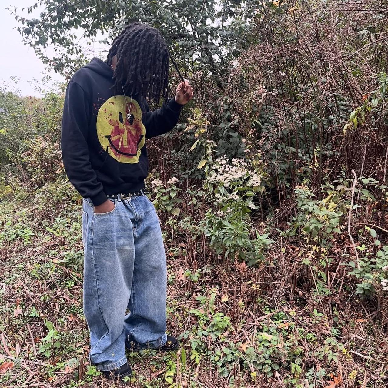 Peace In War Hoodie black peace in war smile hoodie... - Depop