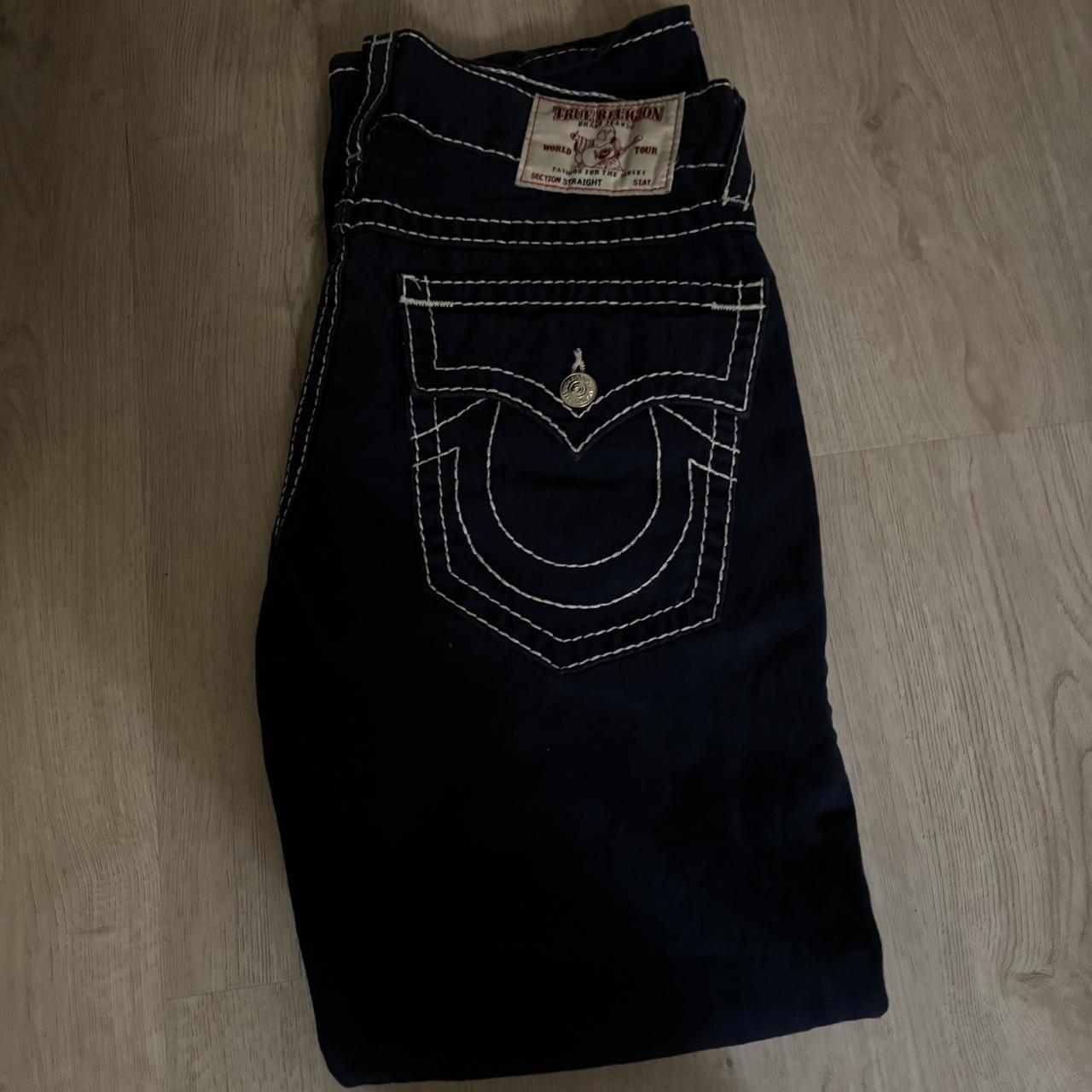 OG TRUE RELIGION POCKET FLAP SIZE 34 BLUE DENIM FROM... - Depop
