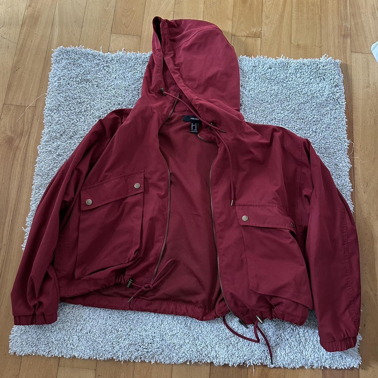 Red zip up jacket - Depop