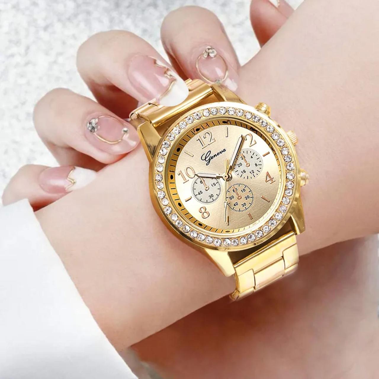 6 Pcs Rose Gold Geneva Crystal Boyfriend Wrist... - Depop