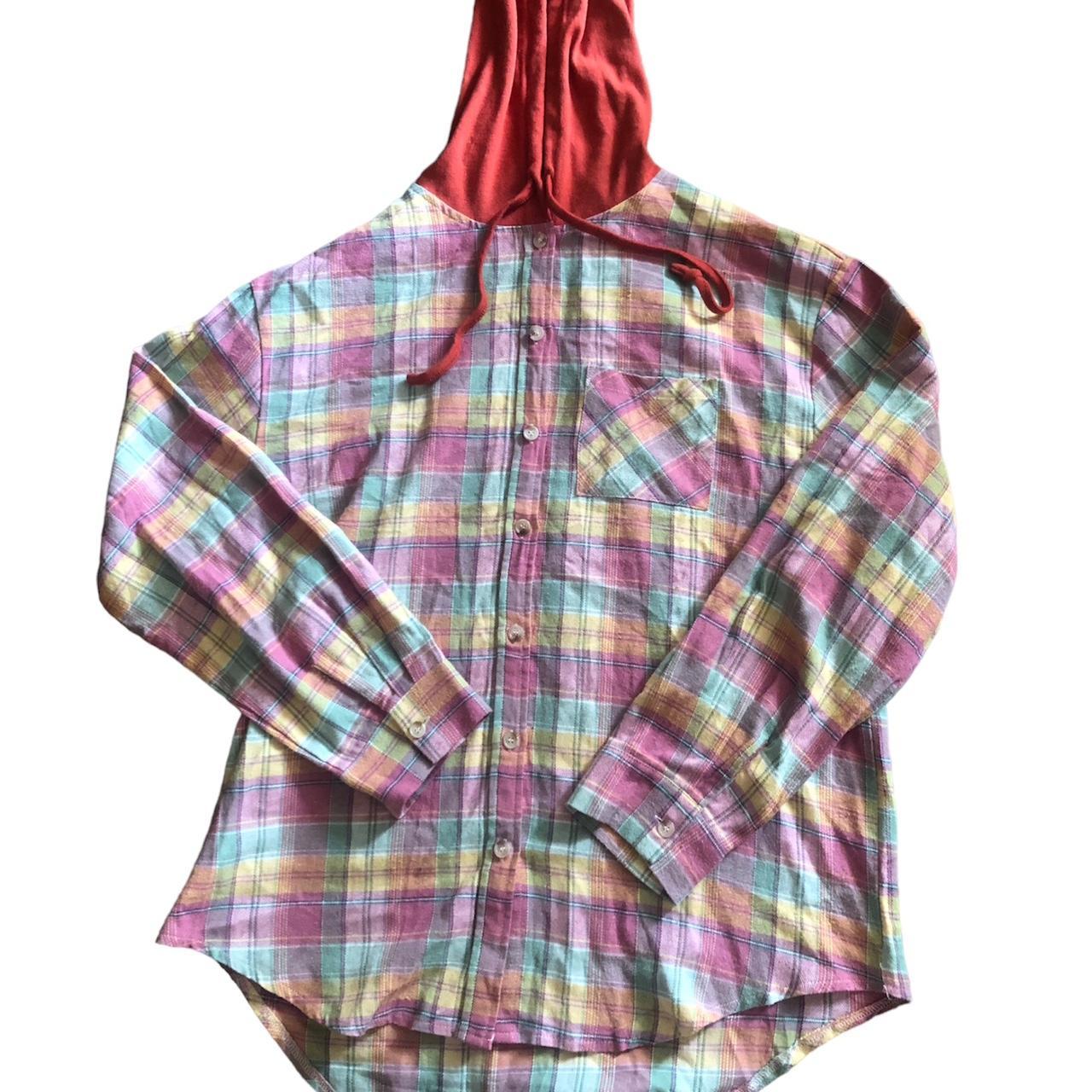 Rainbow Pastel Flannel with Hood🌈🦄 Has no inner... - Depop