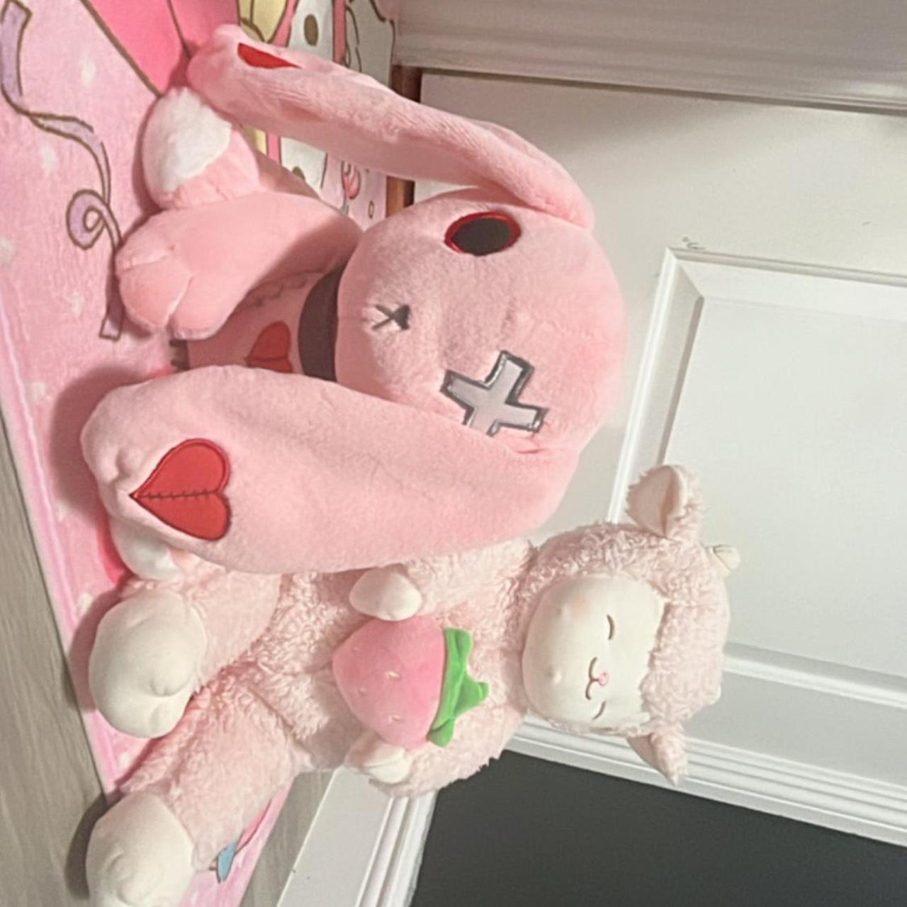 cute goth bunny plushie and strawberry sheep... - Depop