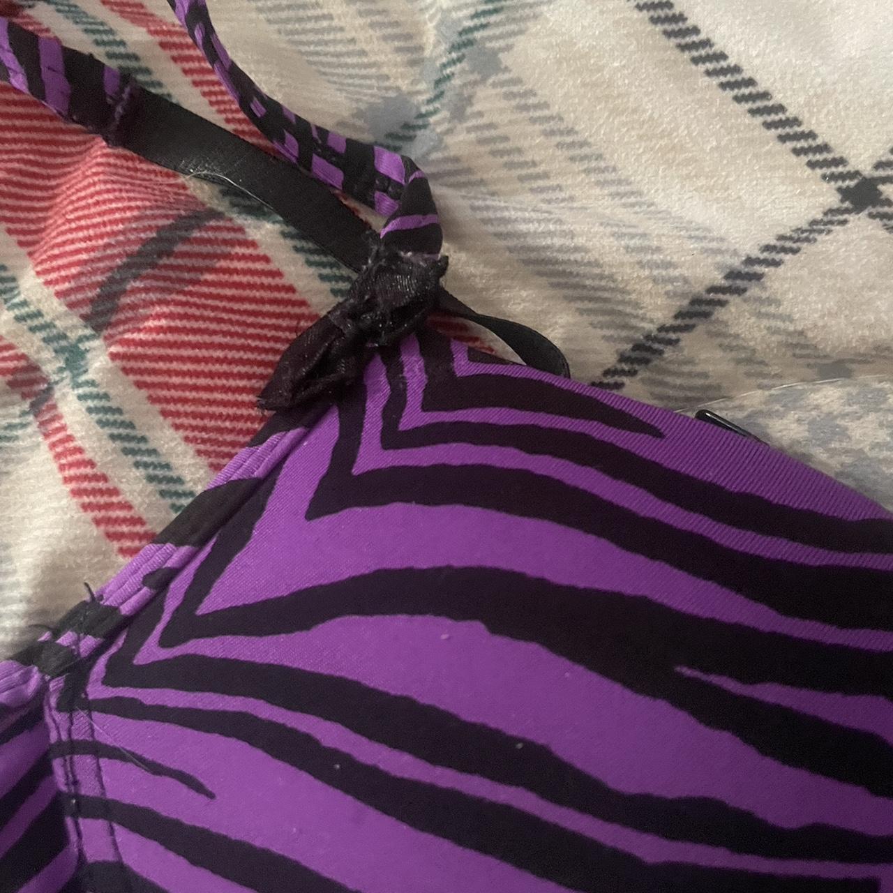 y2k zebra push-up bra hella cute idk the size..💀... - Depop