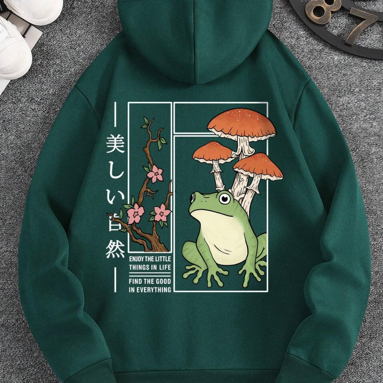 Men's frog graphic hoodie - Depop